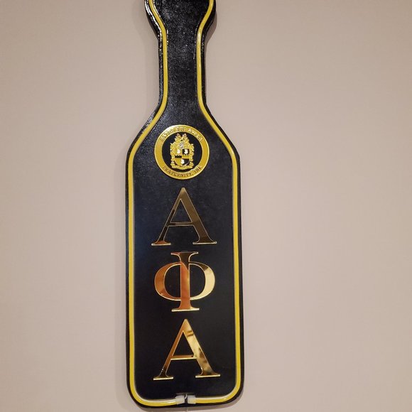 D9 Greeks | Accents | Alpha Phi Alpha Led Wooden Paddle | Poshmark